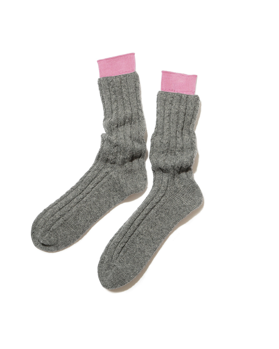 wholegarment wool socks set (Grey & pink / women) – THINGS WE LOVE
